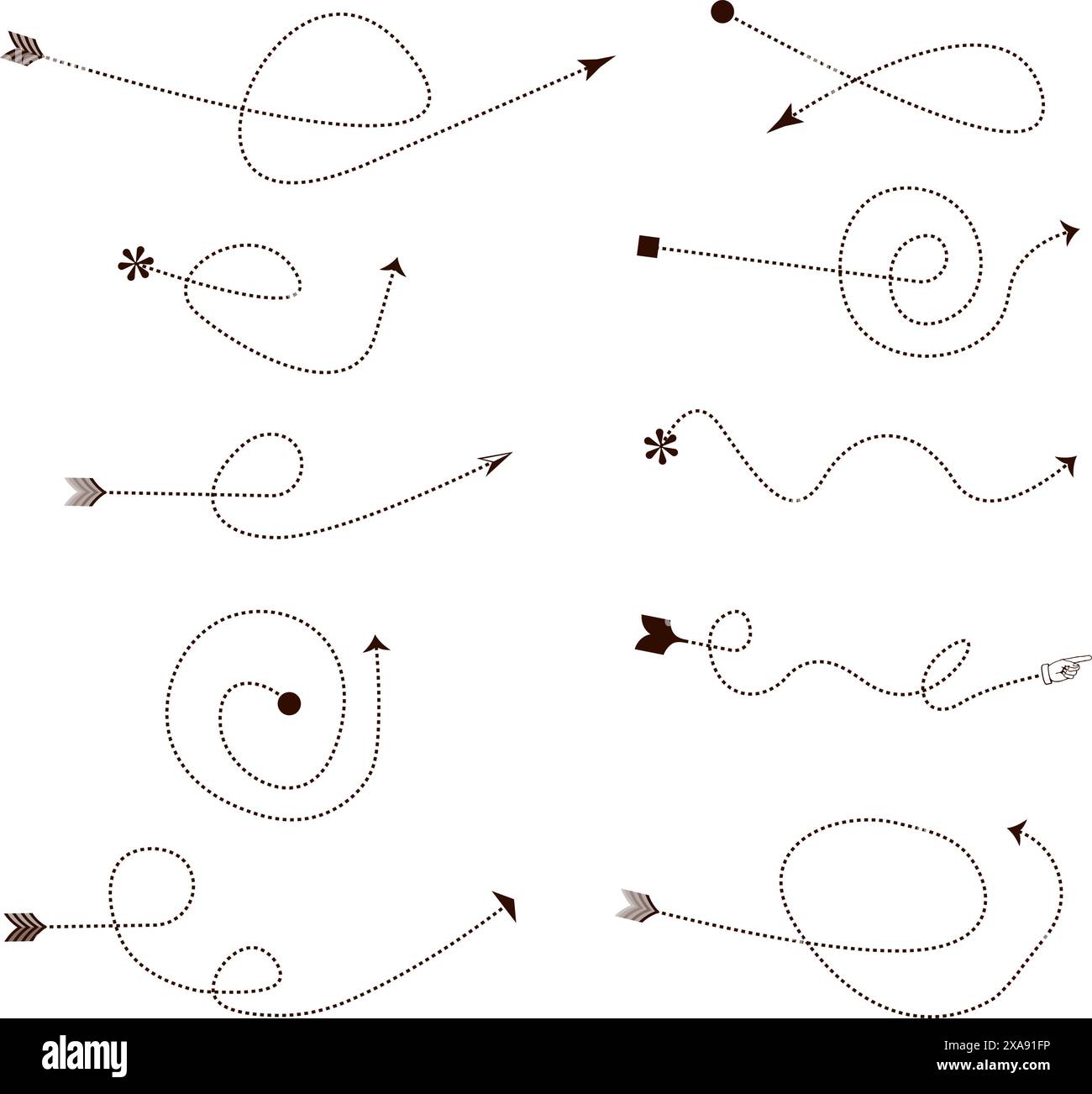 Set of dashed line arrows Stock Vector Image & Art - Alamy