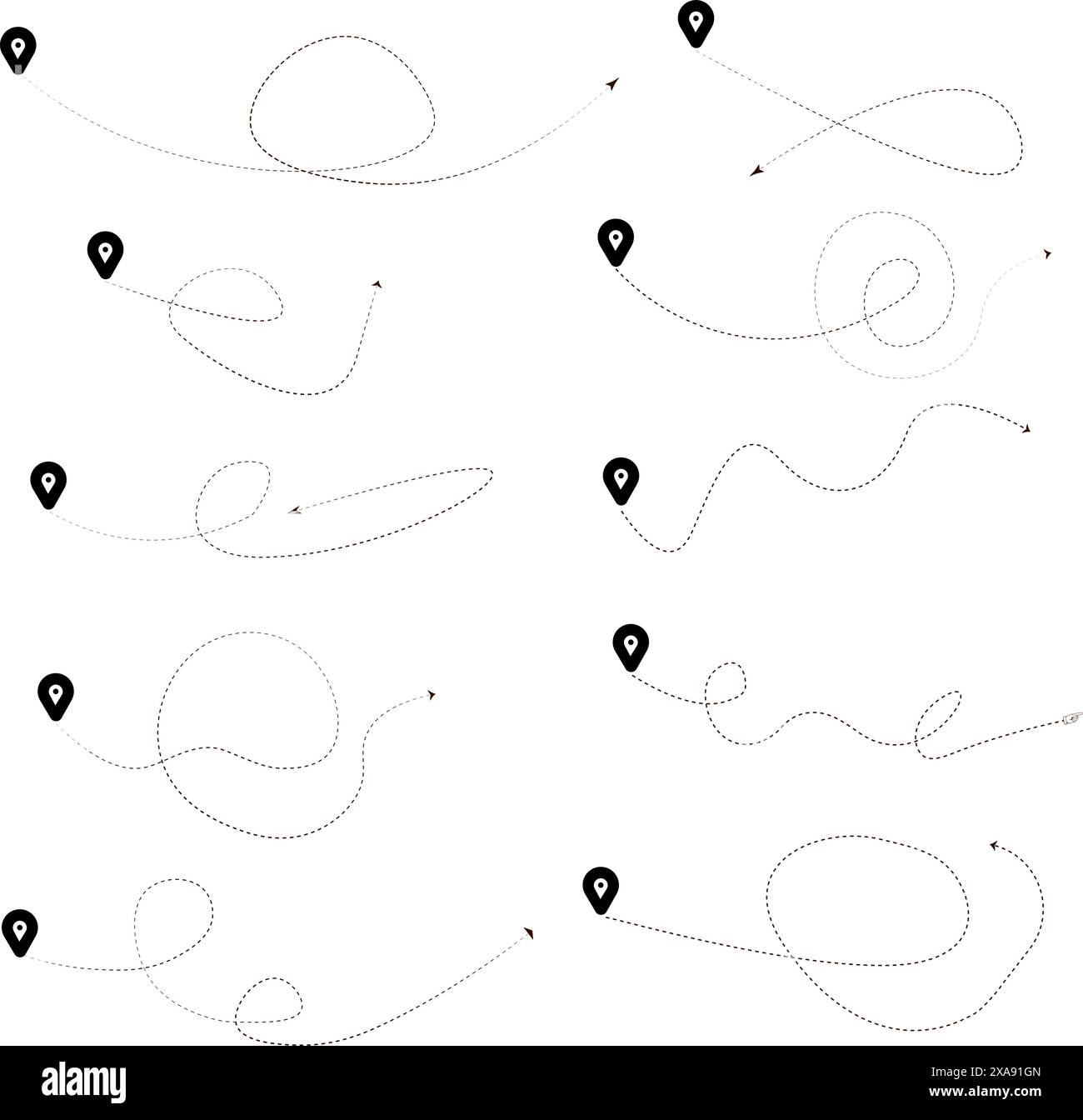 Dashed circular arrow line hi-res stock photography and images - Alamy