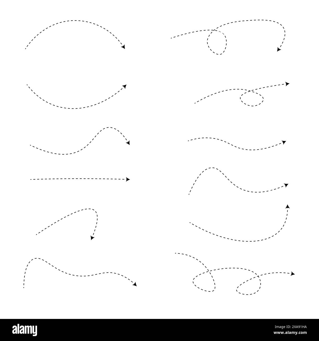 Set of dashed line arrows Stock Vector Image & Art - Alamy