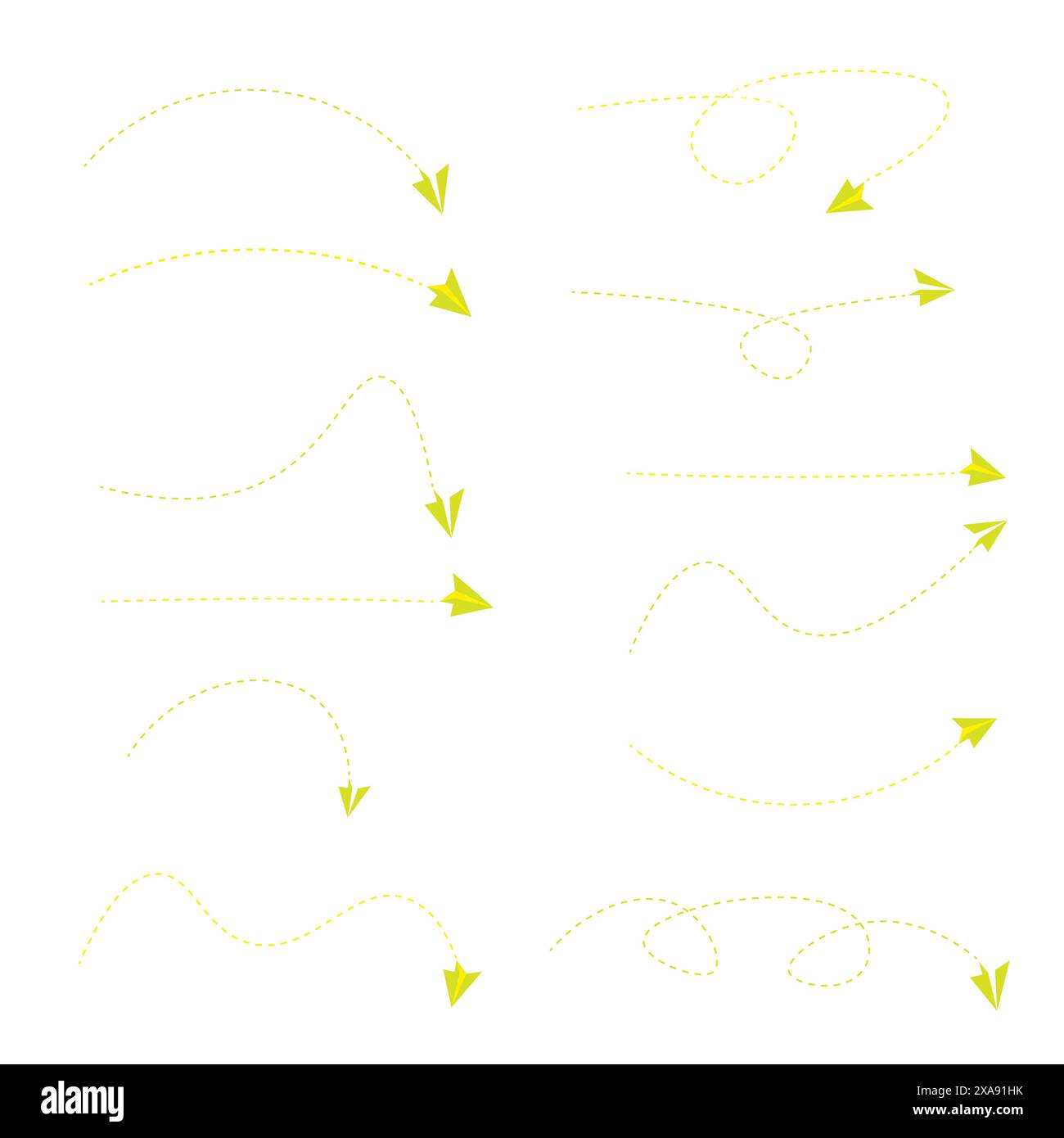 Set of dashed line arrows Stock Vector Image & Art - Alamy