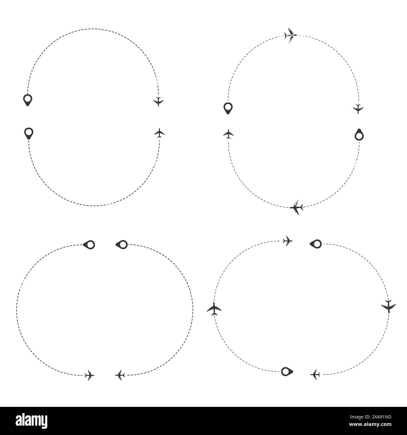 Set of dashed line arrows Stock Vector Image & Art - Alamy
