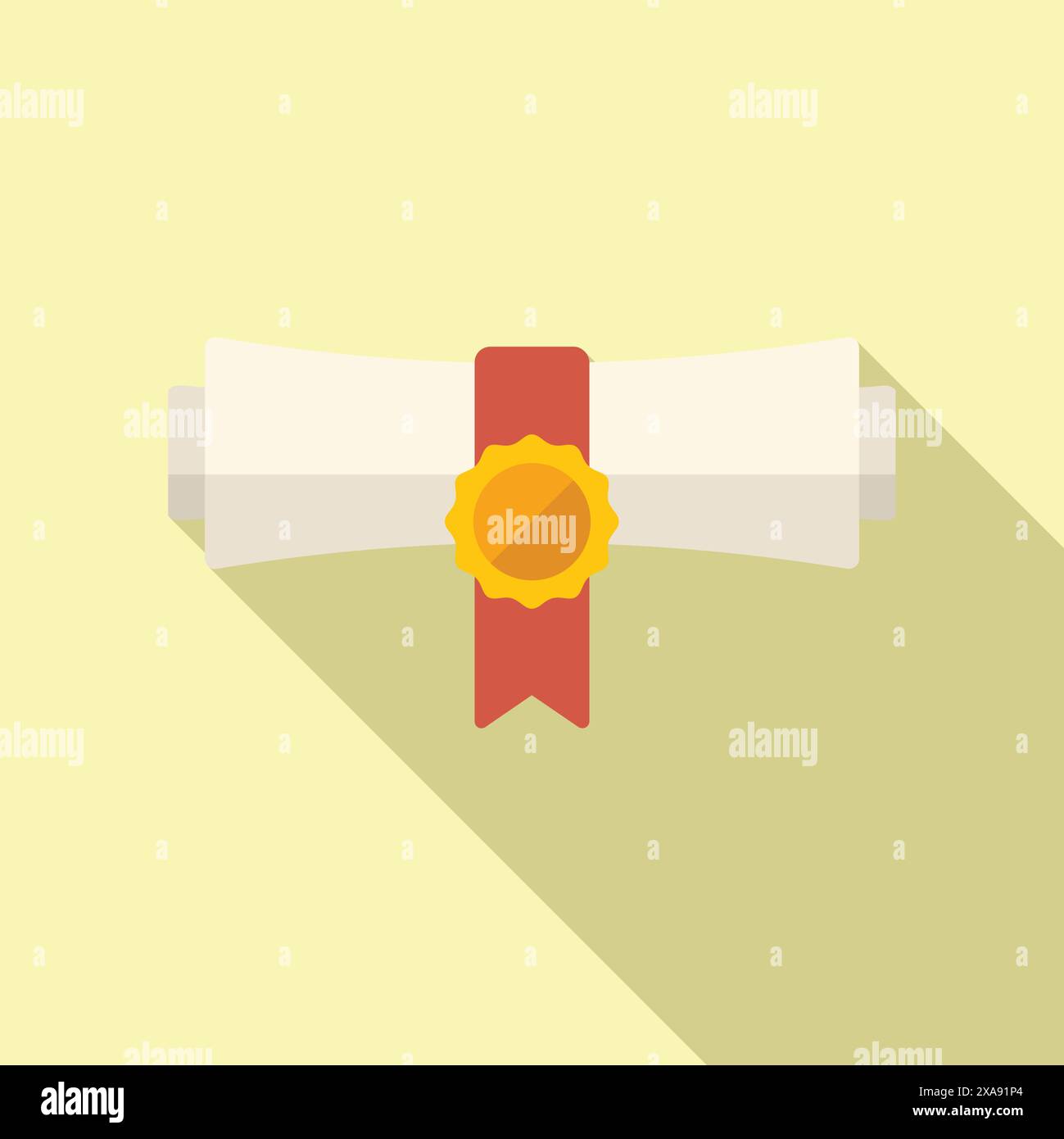 Representing success and achievement, a rolled up diploma is tied with ...