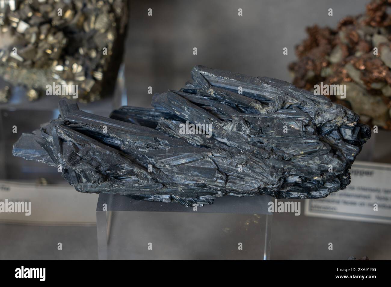 A specimen of Stibnite in the Museum of Paleolontolgy at Brigham Young ...