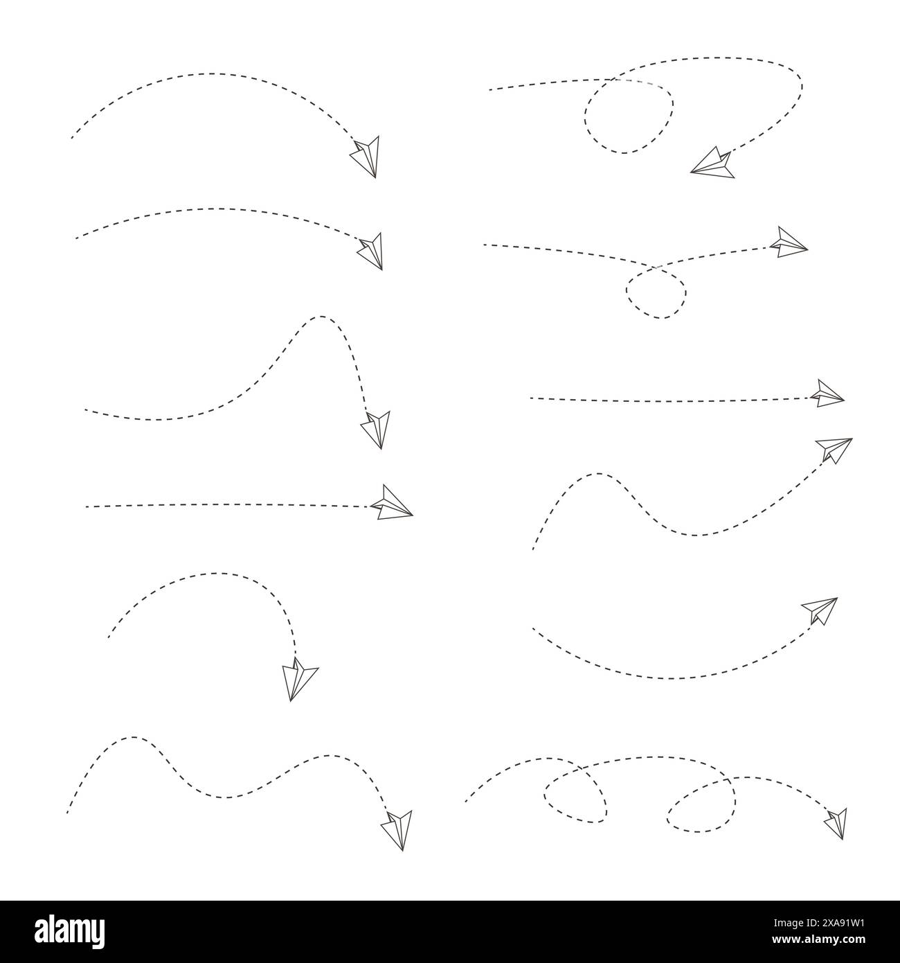 Set of dashed line arrows Stock Vector Image & Art - Alamy
