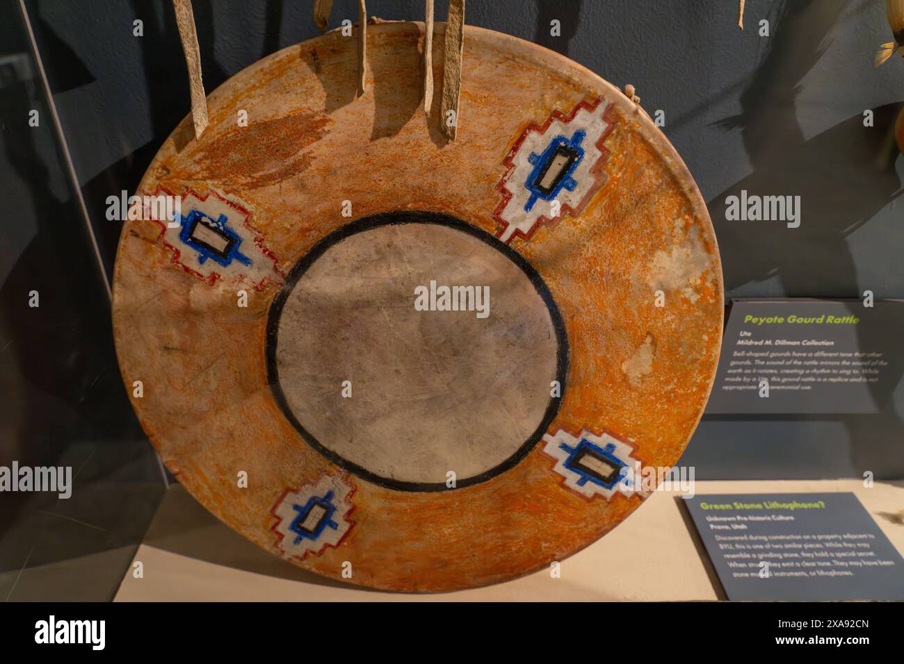 Painted leather & willow hand drum. Ute Indian Culture, BYU Museum of ...