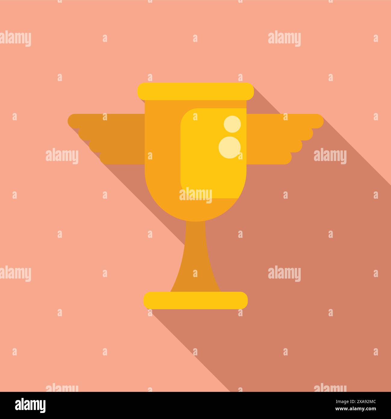 Golden trophy with wings taking flight as a symbol of achievement ...