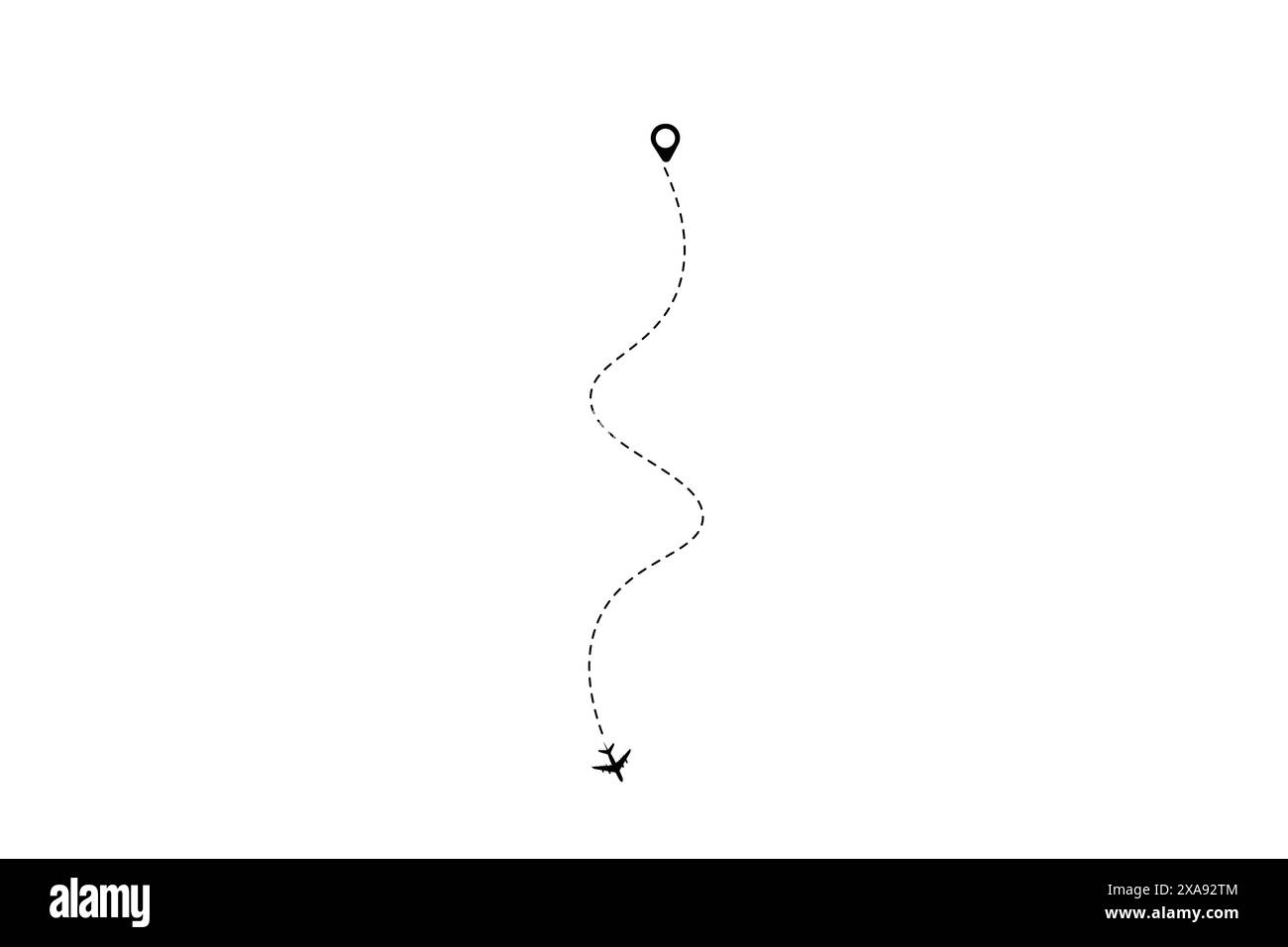 Set of dashed line airplane route with location icon flat design Stock ...