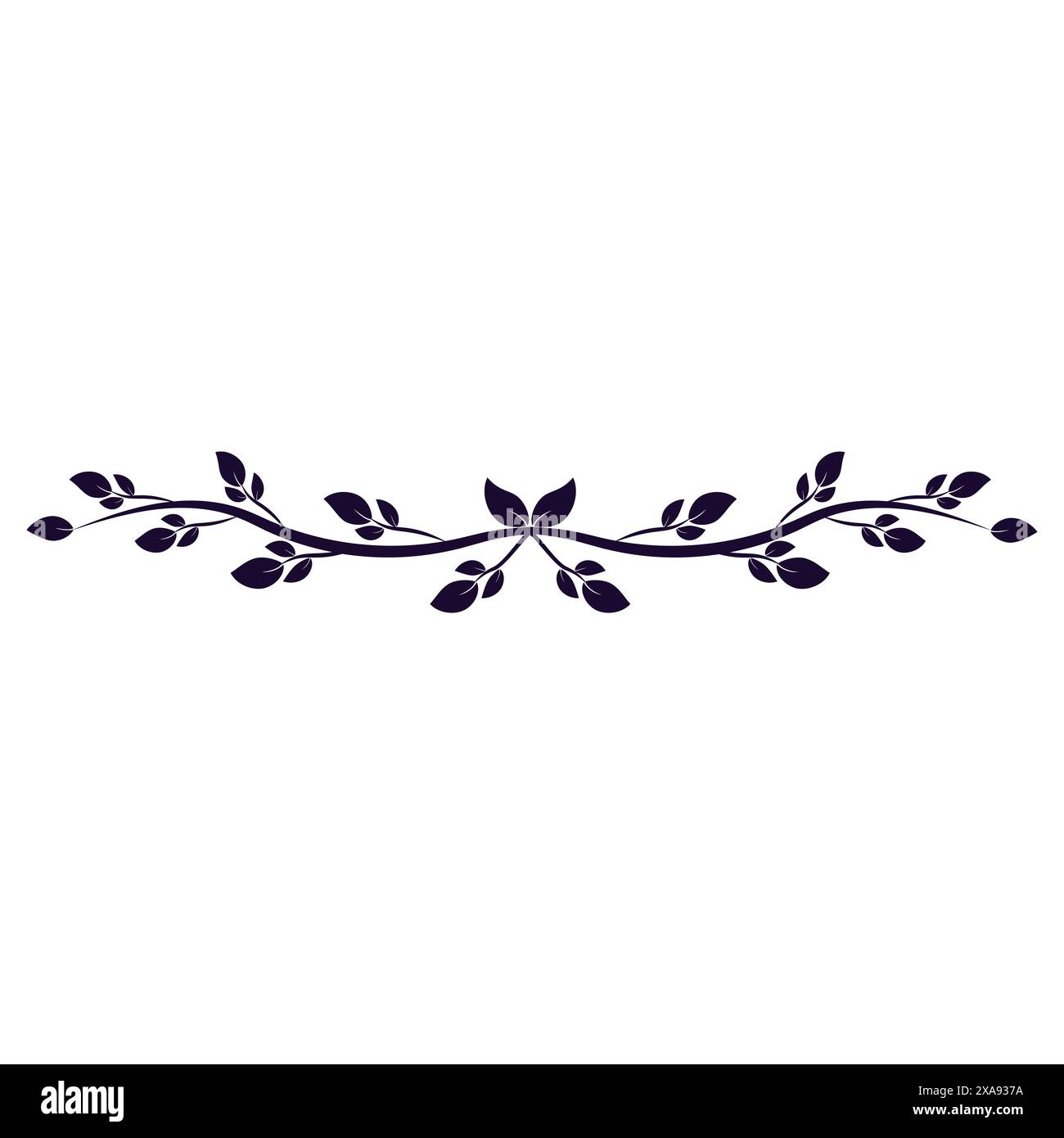 Floral black border Dividing strip Abstract pattern Vector illustration ...