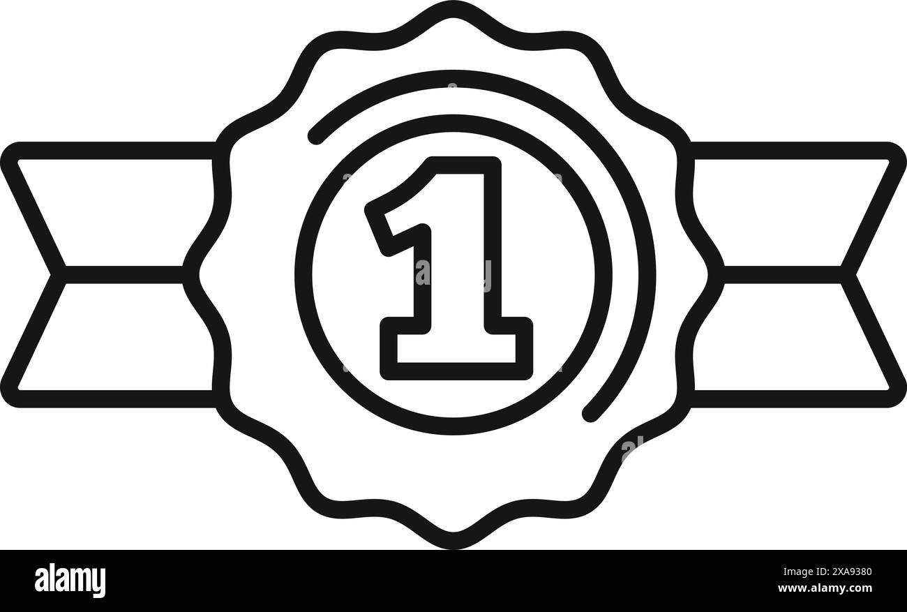 Showing an award ribbon with a number one, celebrating being the best ...