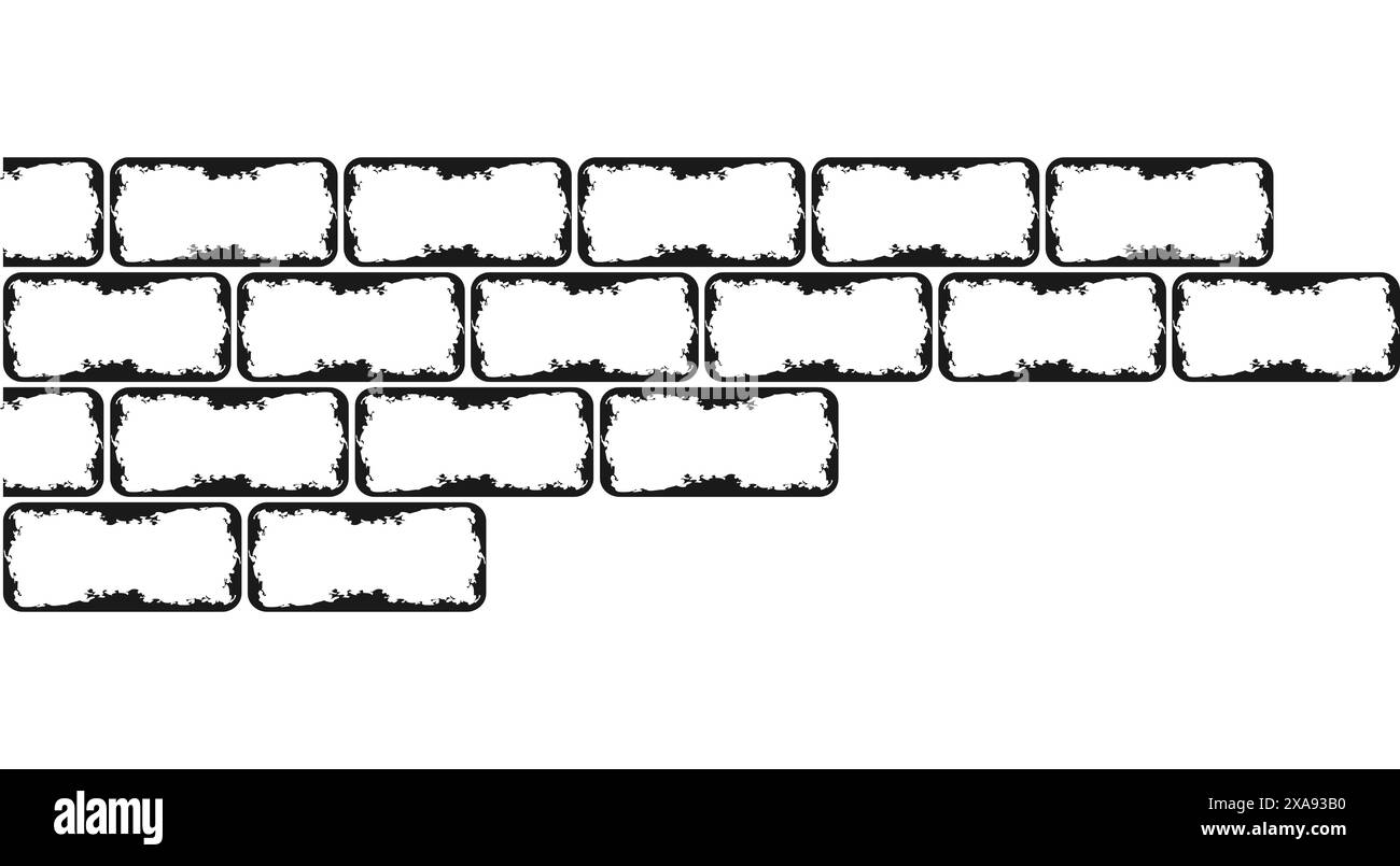 Piece of old shabby brick wall Abstract black horizontal illustration ...