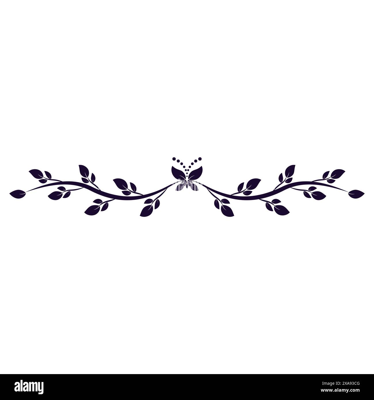 Floral black border Dividing strip Abstract pattern Vector illustration ...