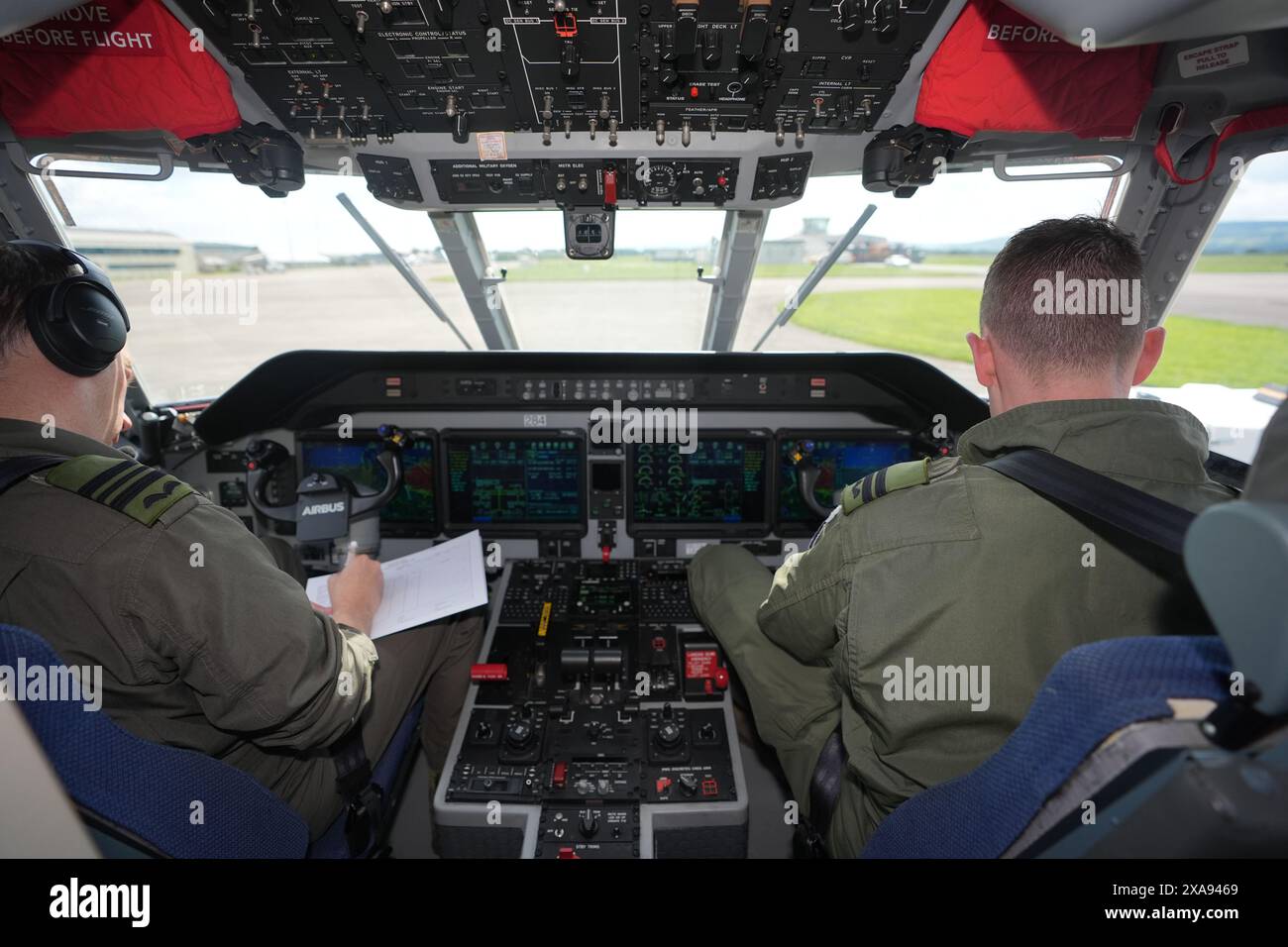 Air Corps pilots in the cockpit of the new C295 surveillance aircraft ...