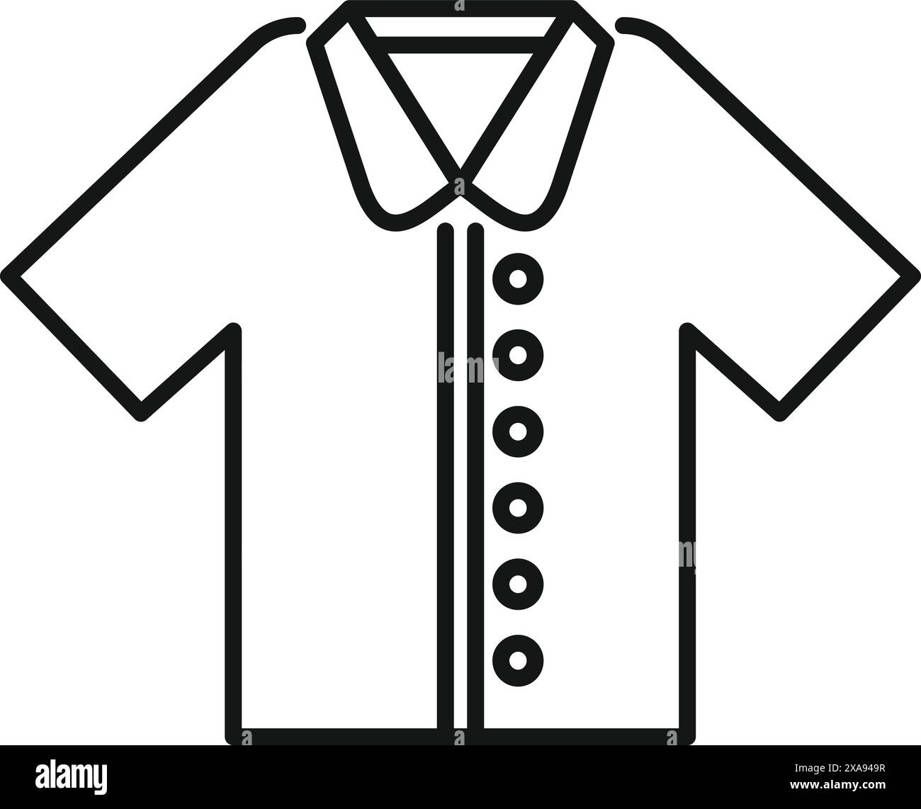 Illustrating a simple collared shirt for men with buttons down the ...