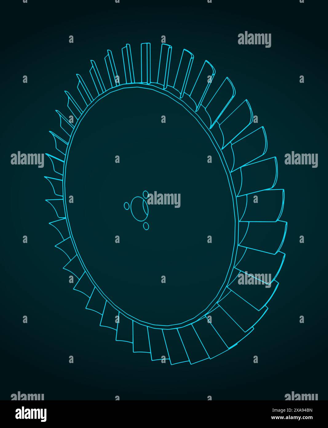 Stylized vector illustrations of engine compressor blisk Stock Vector ...