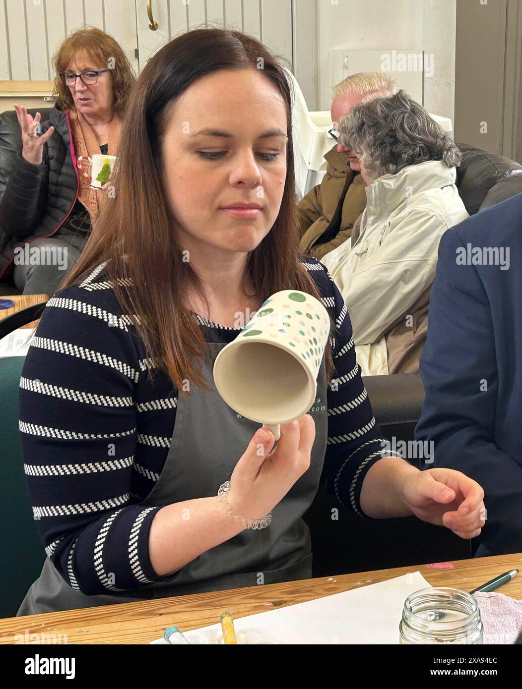 Kate Forbes during a visit to Maisie Gray Pottery and Crafts in ...
