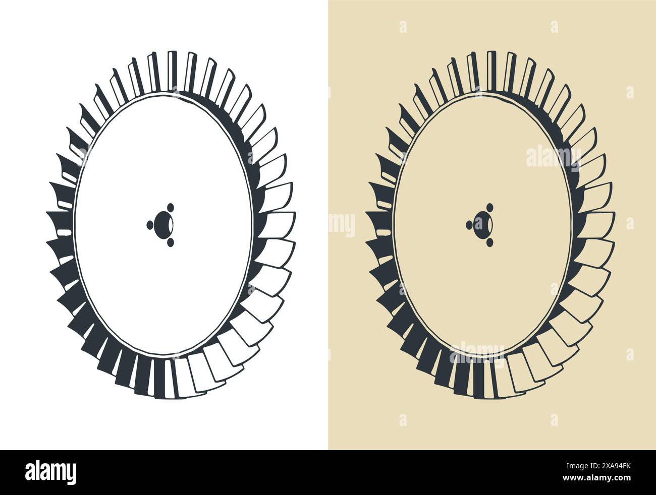 Stylized vector illustration of engine compressor blisk Stock Vector ...