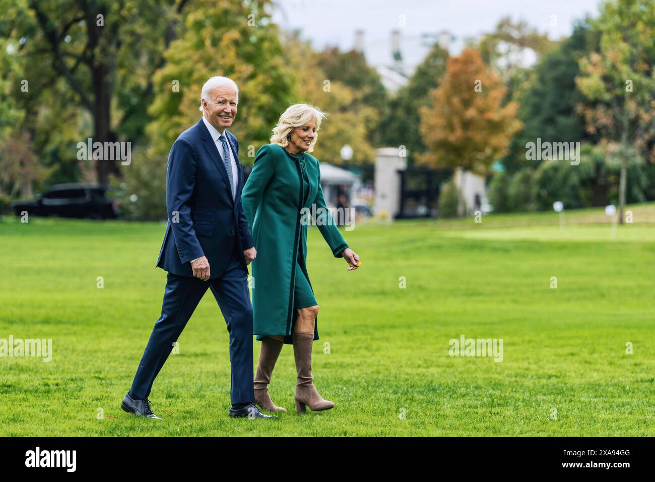Washington D.C., USA - Oct 24 2022: Joe and Jill Biden walking on the ...