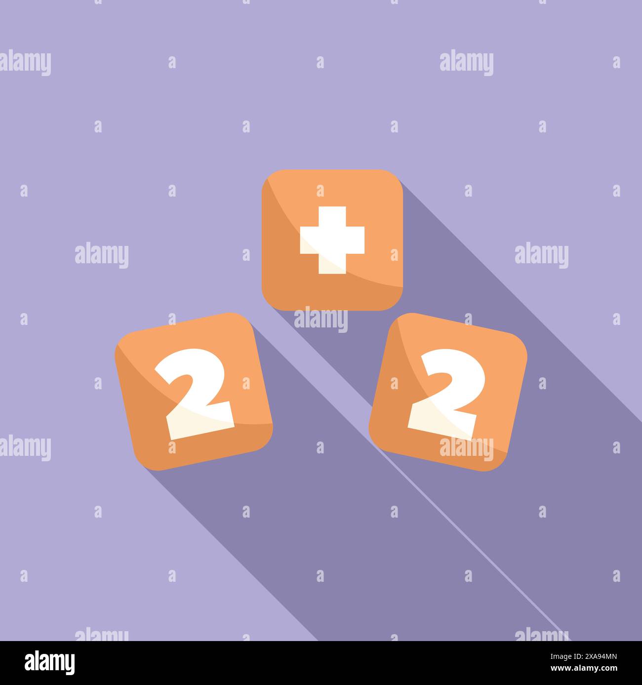 Learning basic addition with colorful blocks, representing a simple math problem Stock Vector ...