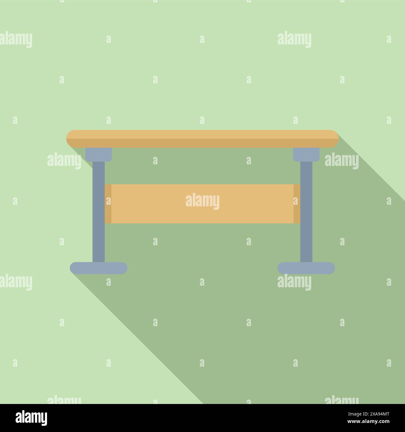 Minimalist illustration of a simple wooden desk, perfect for depicting ...