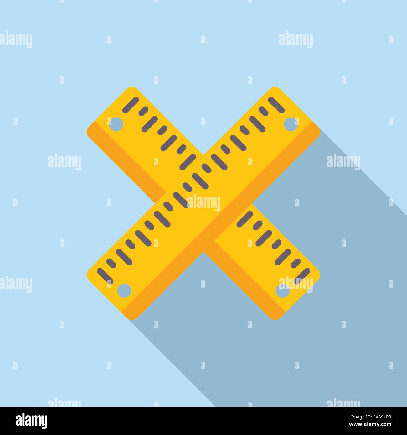 Two yellow rulers crossing, depicting measuring and design Stock Vector ...