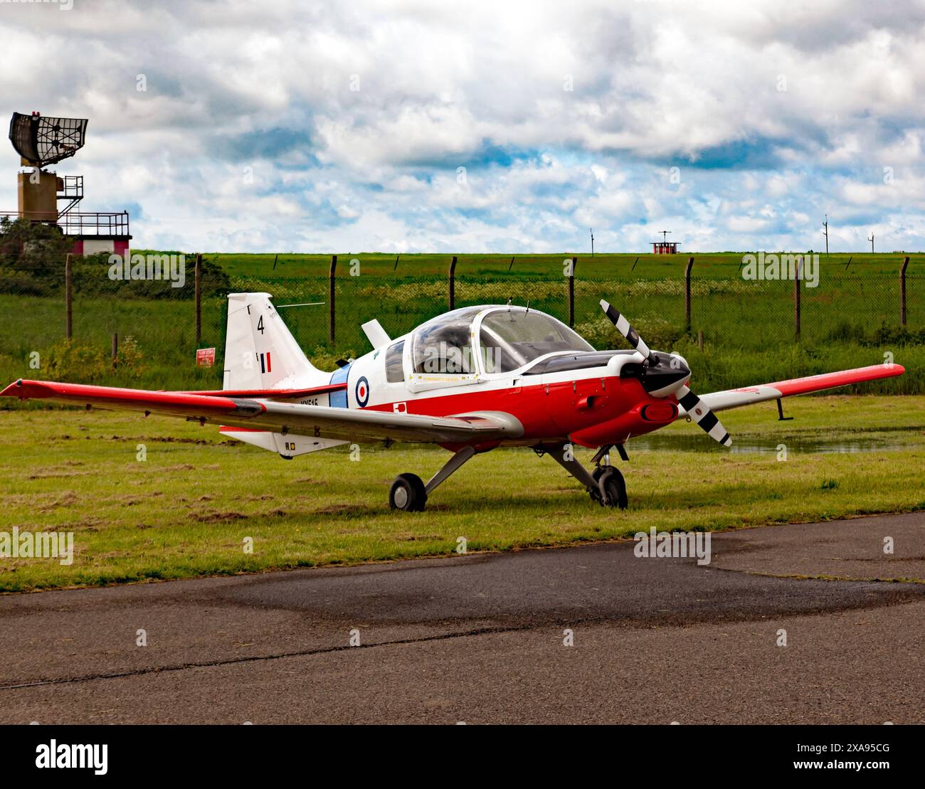 A Scottish Aviation Bulldog aircraft, parked-up at Manston, during the ...