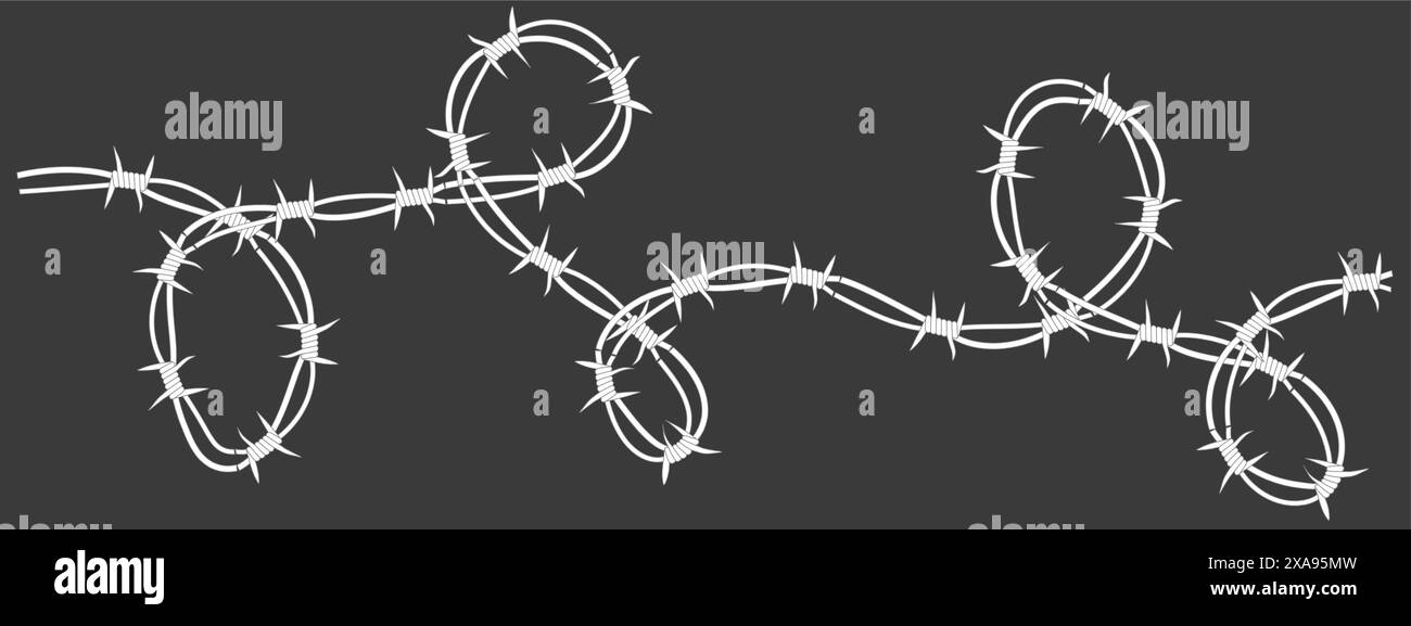 Barbed wire twisted barrier gothic steel boundary, silhouette guard ...