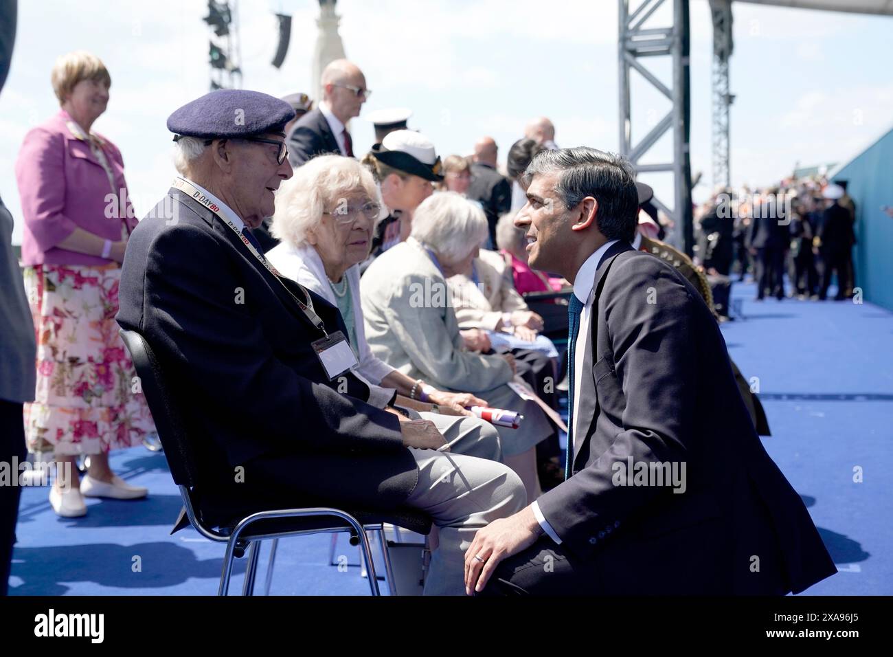 Prime Minister Rishi Sunak meets D-Day veteran Eric Bateman following ...