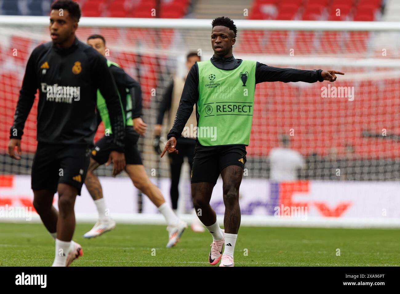 Vinicius Junior (Real Madrid) in action during the Official training ...