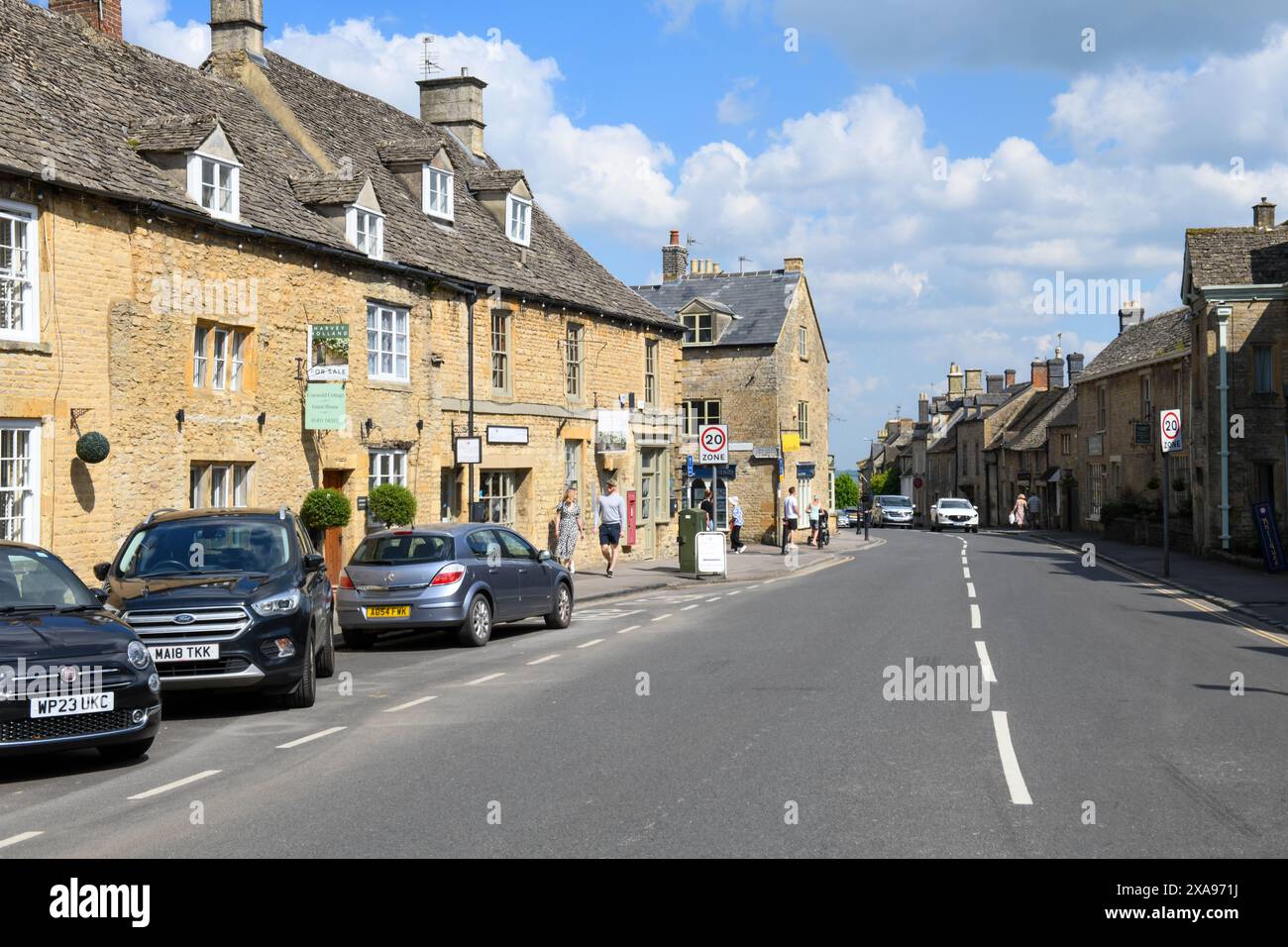 Stow on the wold, England - 19 May 2024: View at the village of Stow on ...
