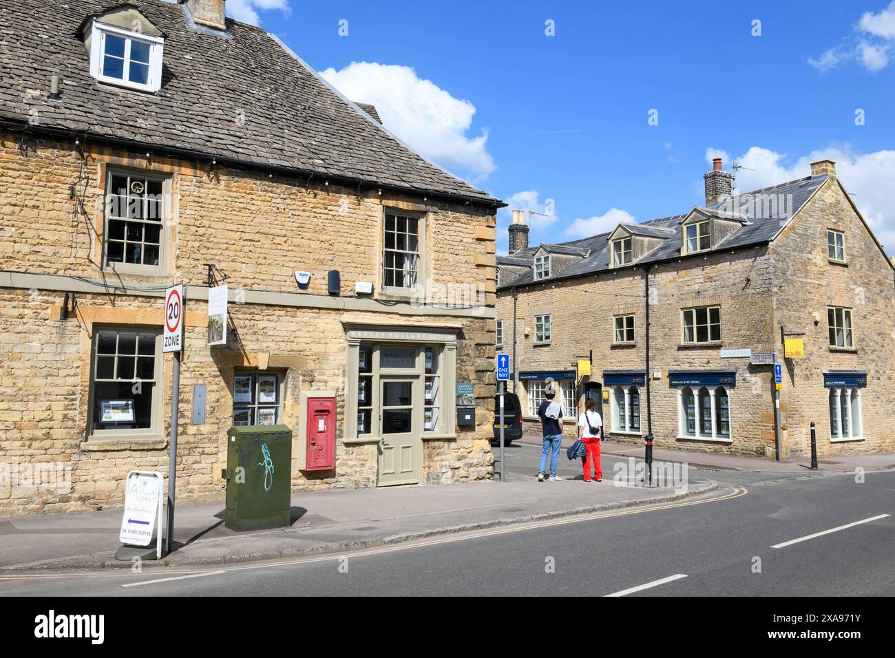 Stow on the wold, England - 19 May 2024: View at the village of Stow on ...