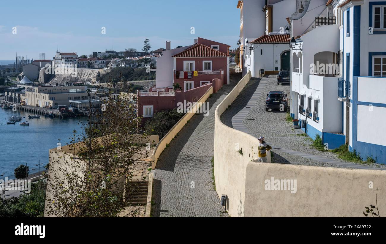 Coastline along the Town of Sines, Setubal, Portugal that is also a ...