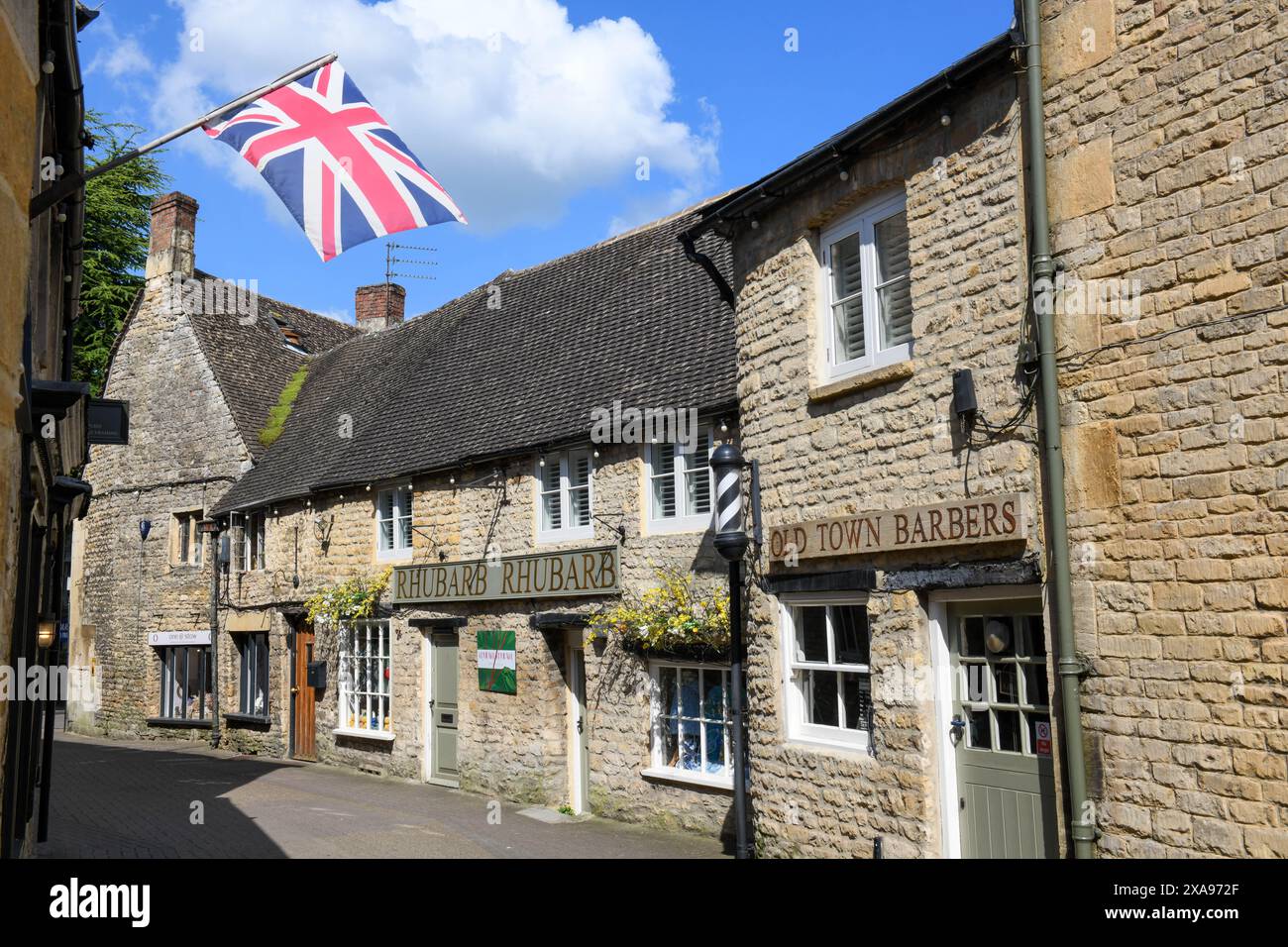 Stow on the wold, England - 19 May 2024: View at the village of Stow on ...