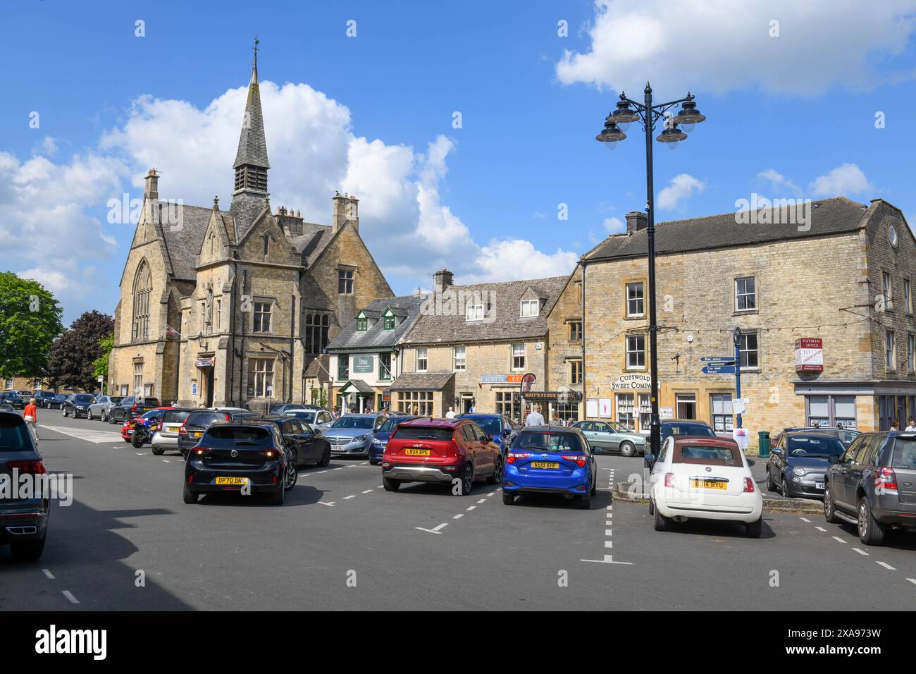 Stow on the wold, England - 19 May 2024: View at the village of Stow on ...