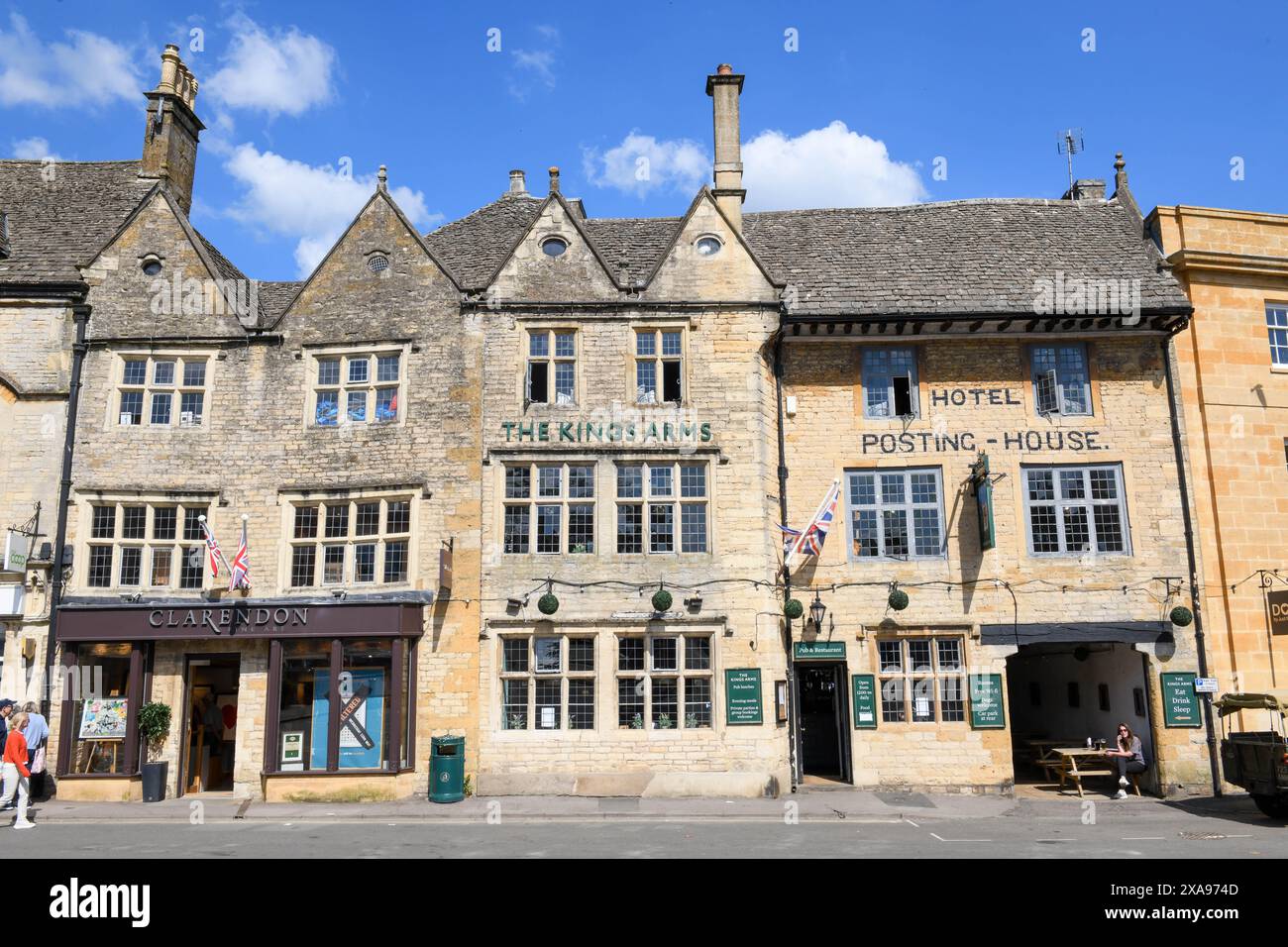 Stow on the wold, England - 19 May 2024: View at the village of Stow on ...