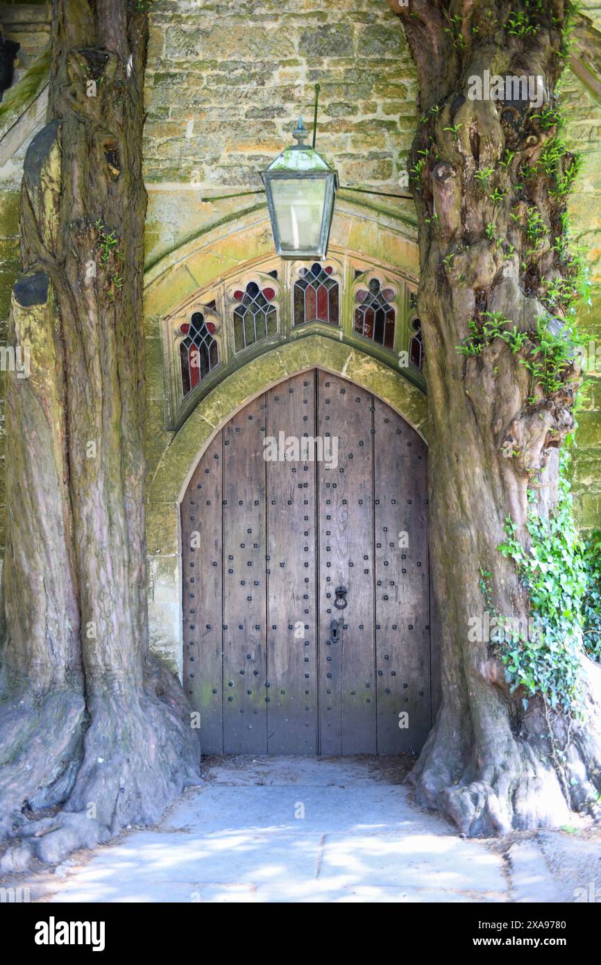 Harry Potter's door at the church of Stow on the wold on England Stock ...
