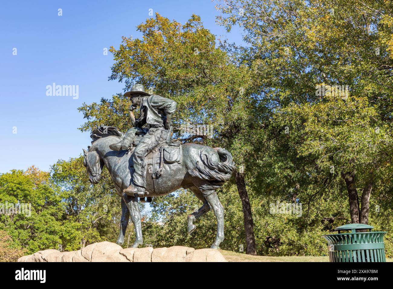 Dallas, USA - November 6, 2023: Sculpture of longhorn cattle herd ...