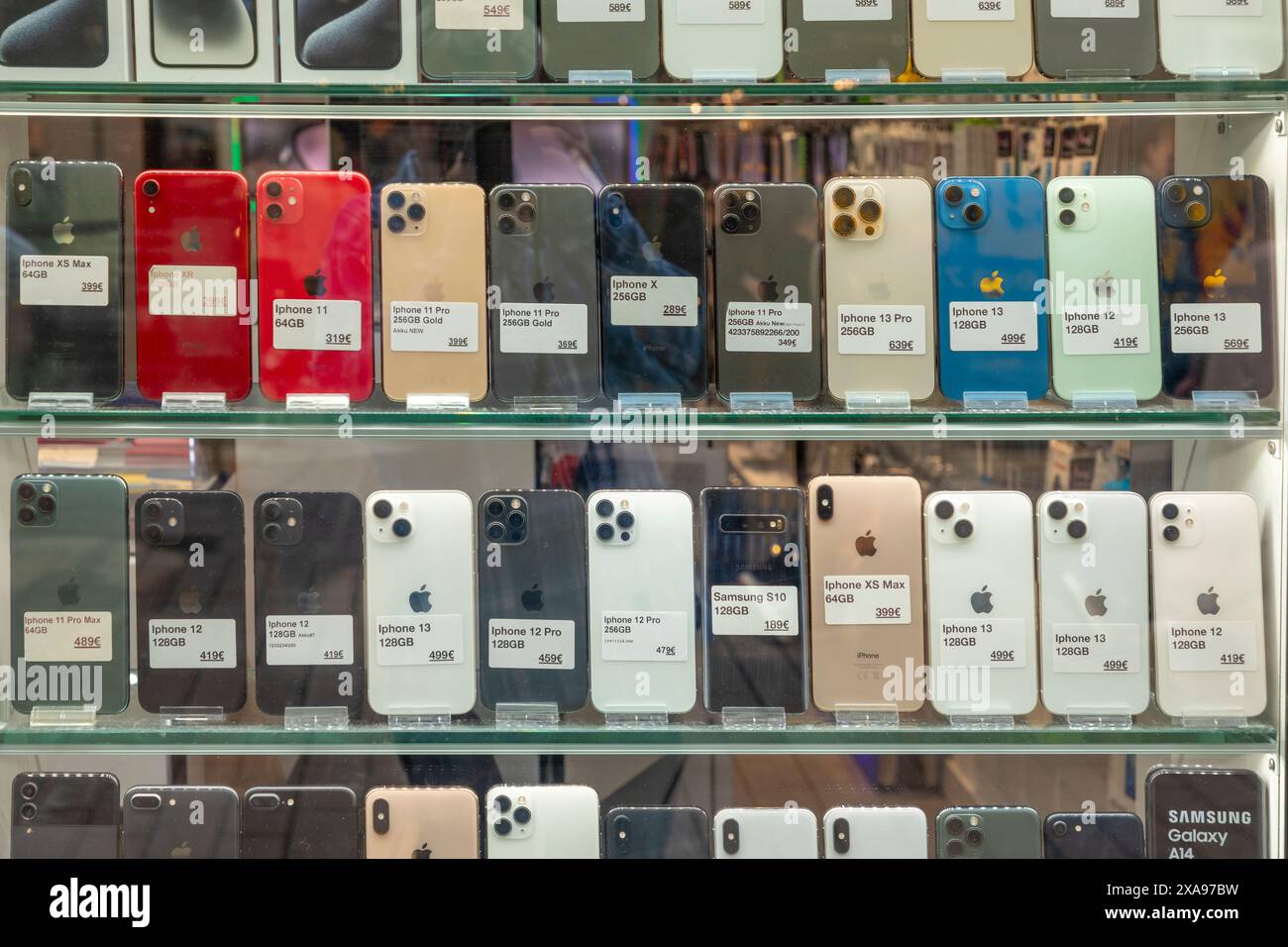 Wiesbaden, Germany - May 25, 2024: used mobile phones adn handys in the ...