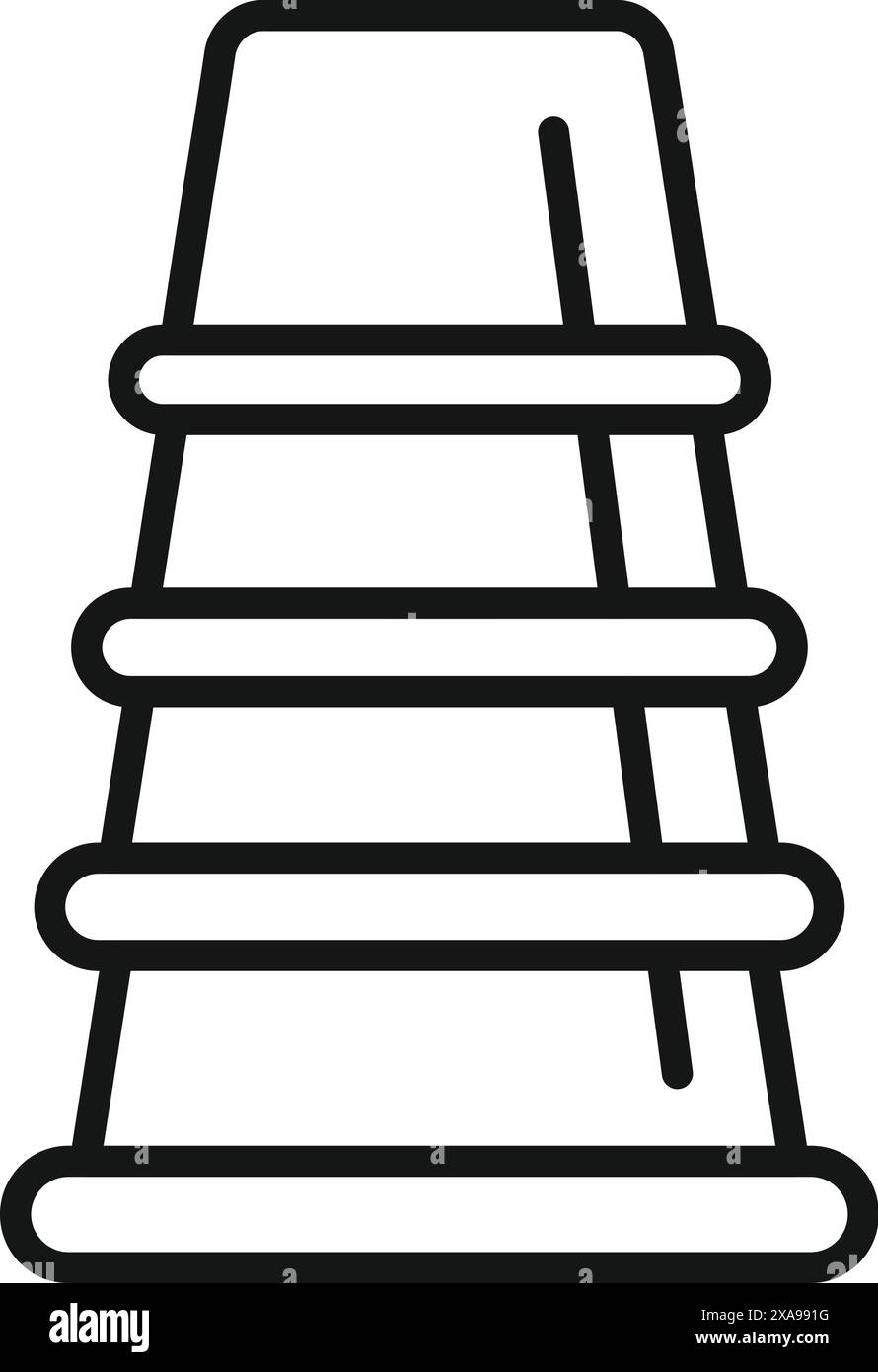 Simple line art of a water tower, representing infrastructure, storage ...