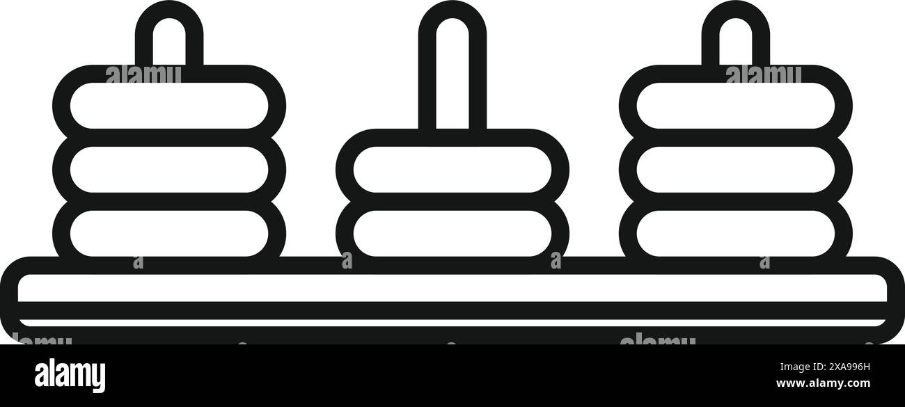 Simple icon of a balancing game with rings on a platform Stock Vector ...