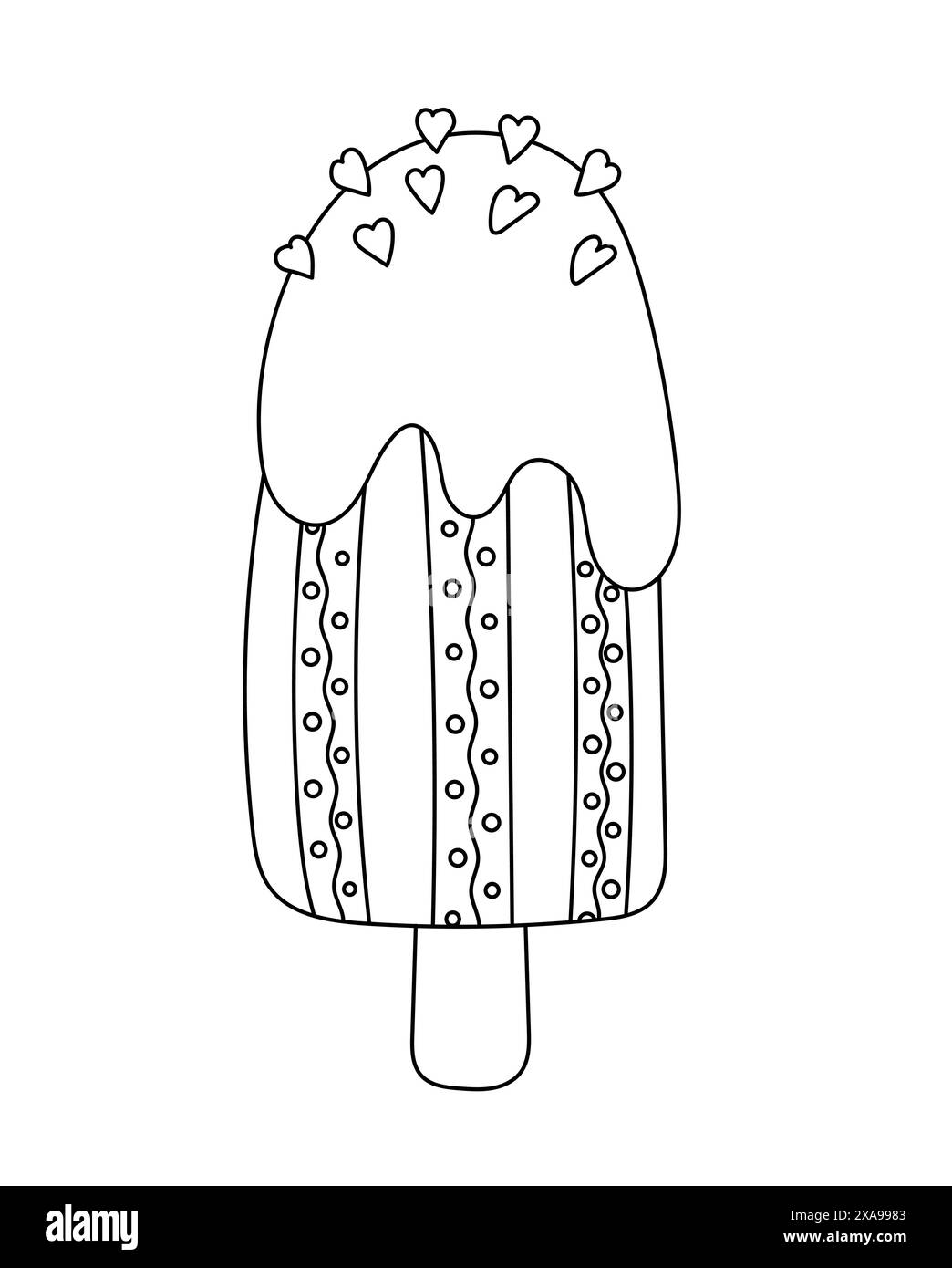 Coloring Page - Beautifully Decorated Ice Cream On A Stick Is An Adult ...