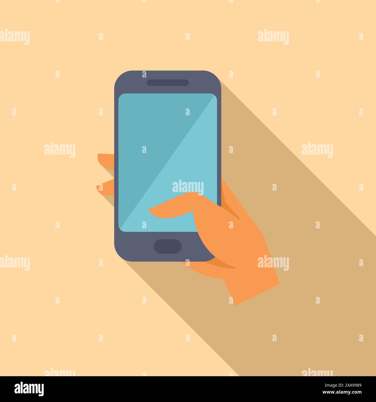 Hand is using a smartphone, touching the screen while browsing Stock ...