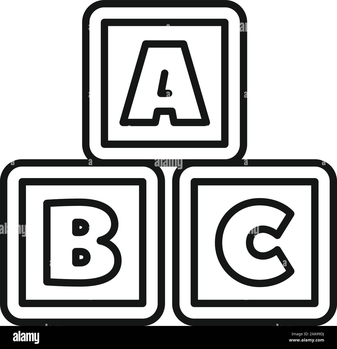 Stacking blocks showing letters of the alphabet for learning Stock ...