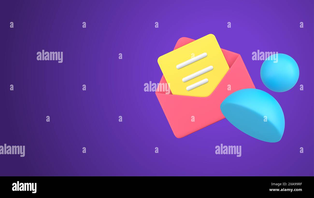 Isometric open envelope icon hi-res stock photography and images - Alamy