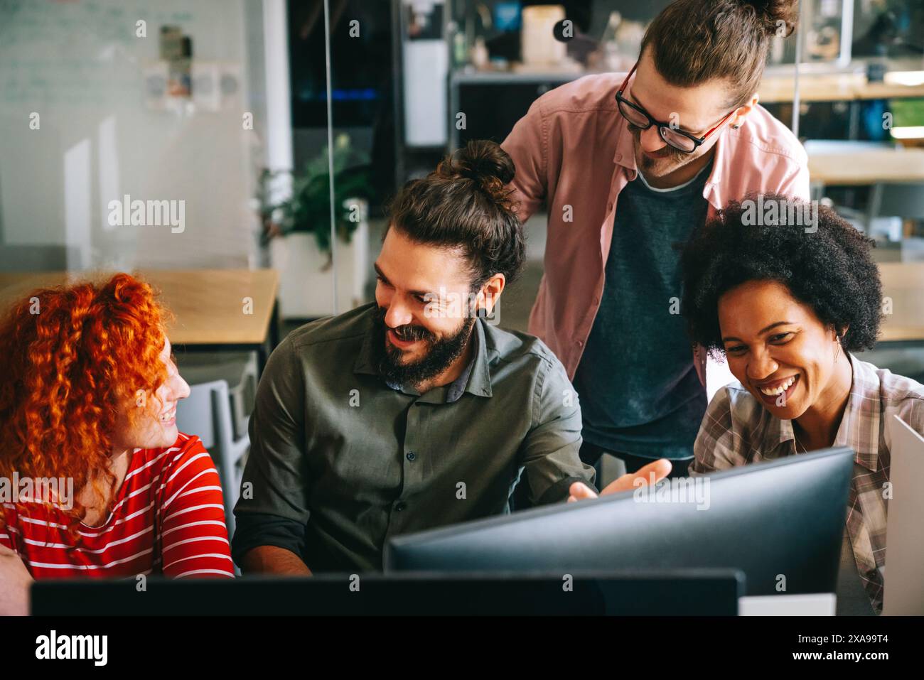 Mixed Team Of Software Engineers Brainstorming Ideas Diverse App Developers Collaborating As