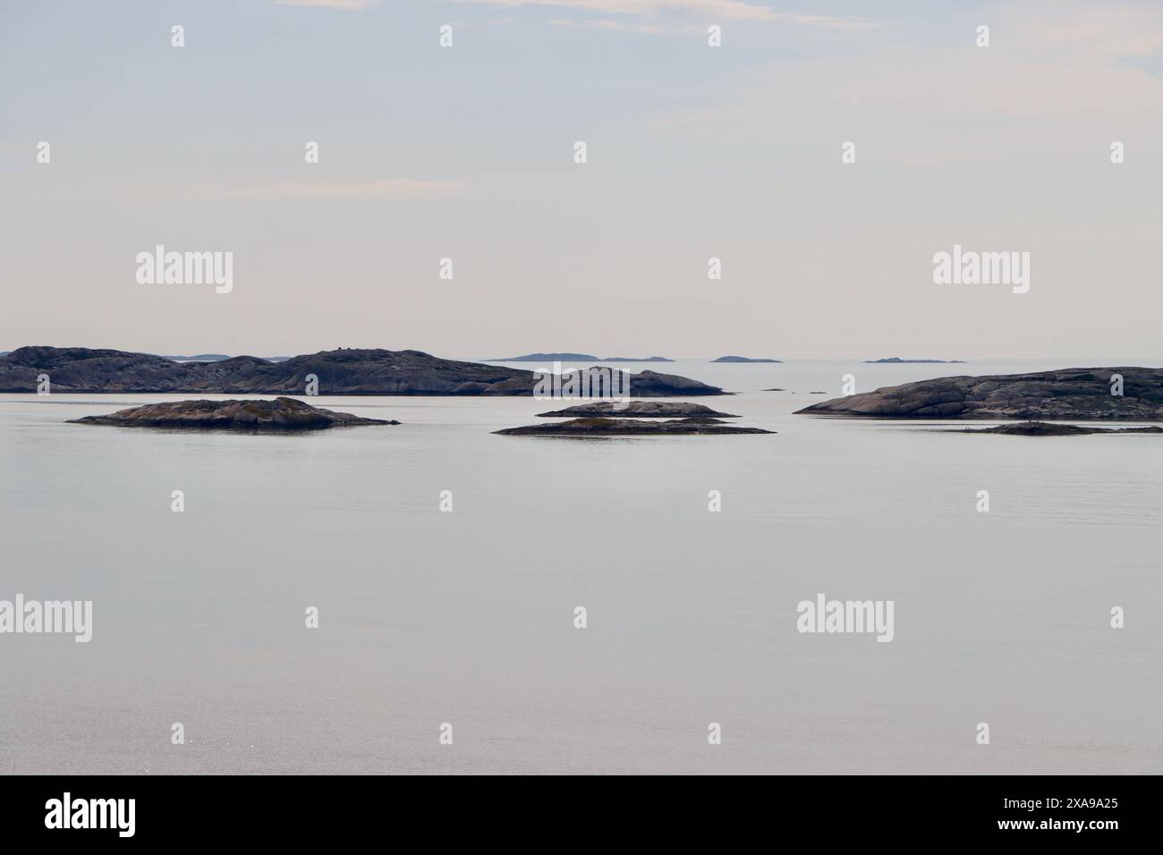 Fjällbacka archipelago Islands and further out the Väderö islands on ...