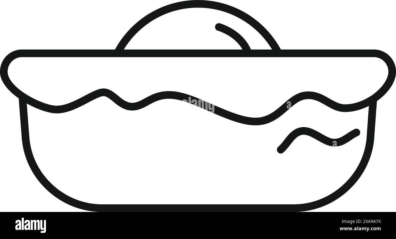 Simple outline of a loaf of bread being baked in the oven Stock Vector ...