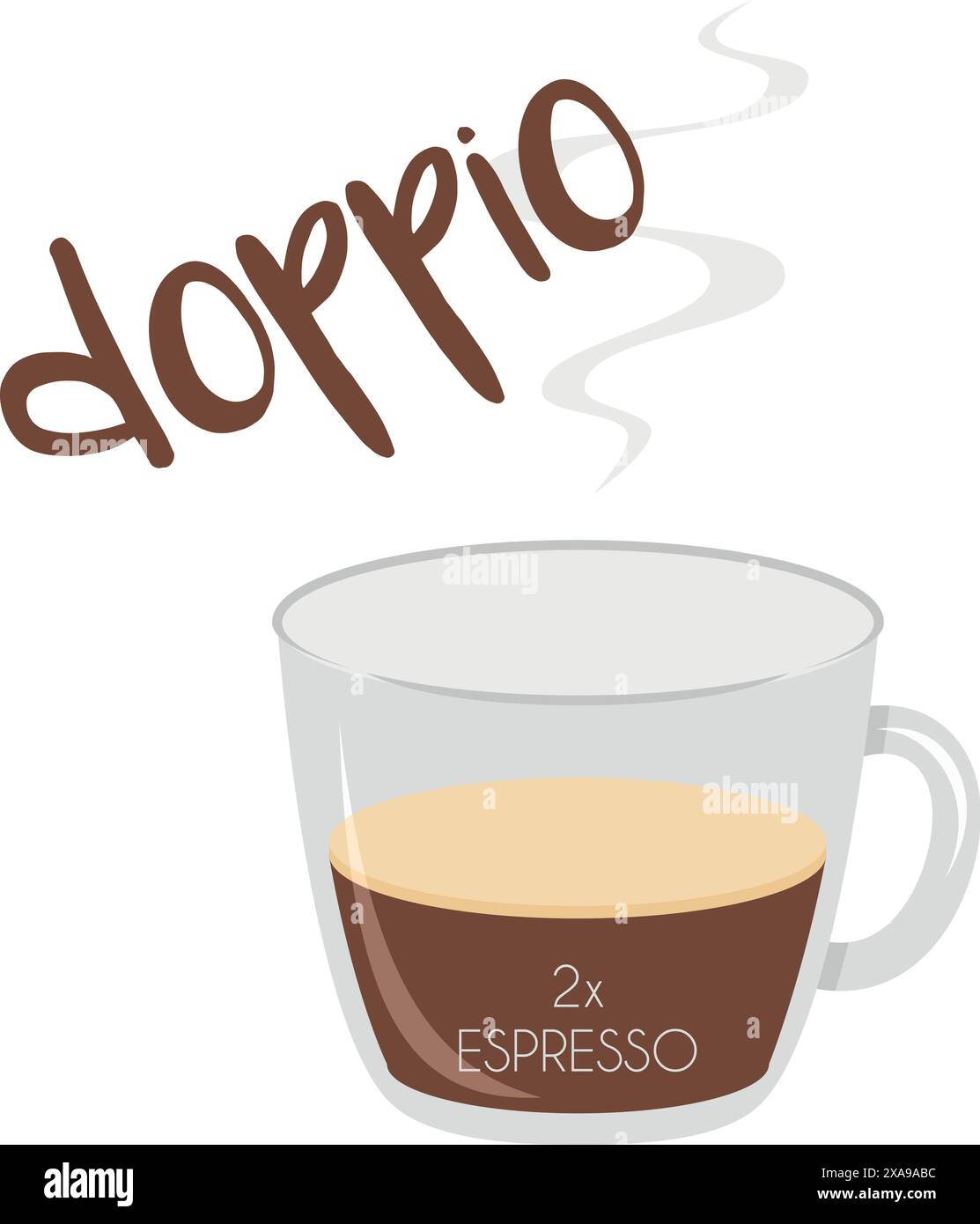 Vector illustration of an Espresso Doppio coffee cup icon with its ...