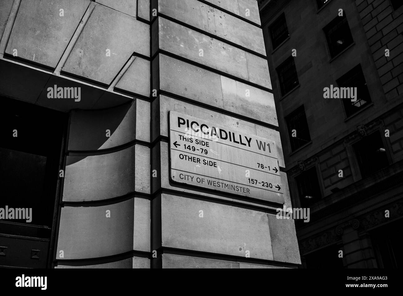 Piccadilly sign Black and White Stock Photos & Images - Alamy