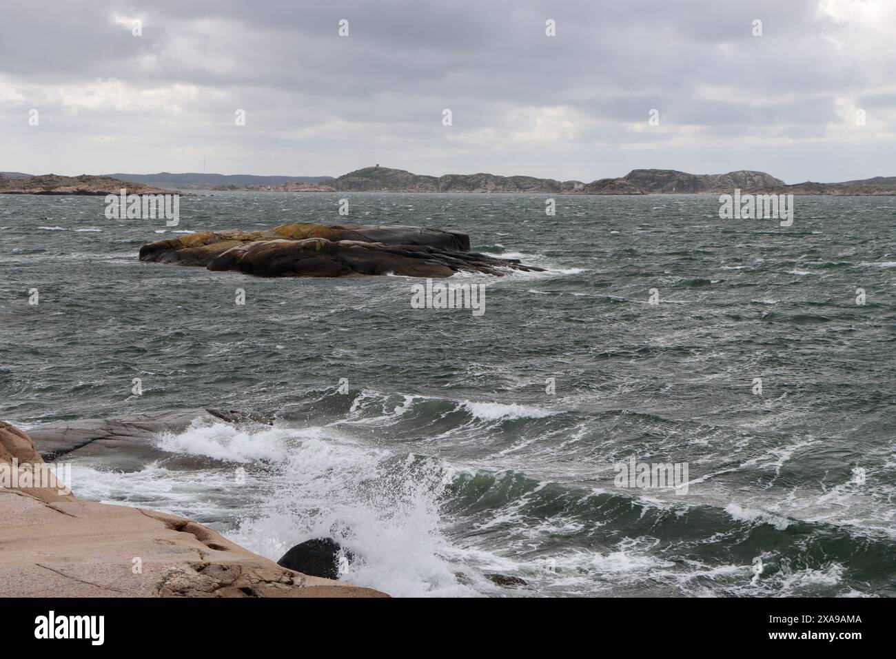 Stormy weather with high winds and waves hitting Islands, skerries and ...