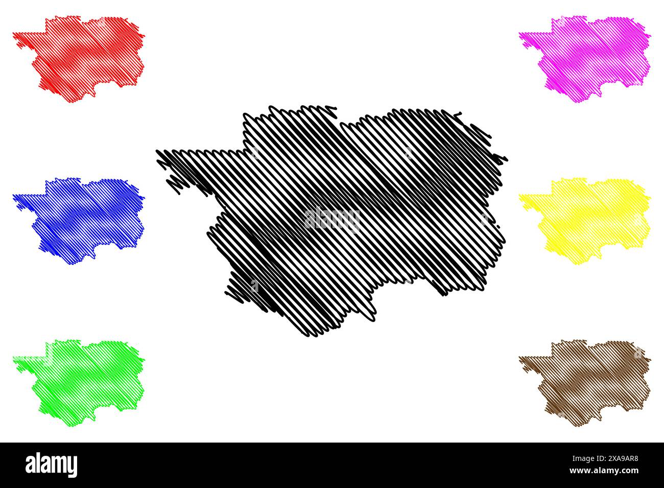 Cariboo Regional District (Canada, British Columbia or BC Province, North America) map vector ...